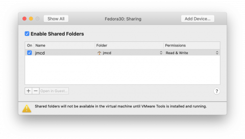 Mounting a folder shared from VMWare Workstation of Fusion Host inside ...