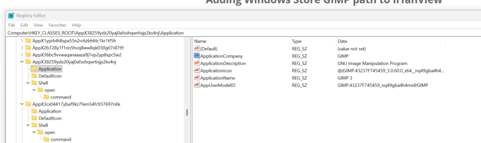 Adding the Windows Store GIMP 3 executable path to IrfanView | Toggen